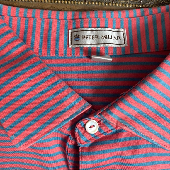 Peter Millar | Shirts | Peter Millar Striped Polo Pink And Blue ...